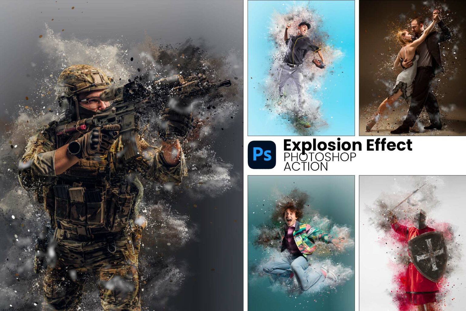 Explosion Effect Photoshop Action - MasterBundles