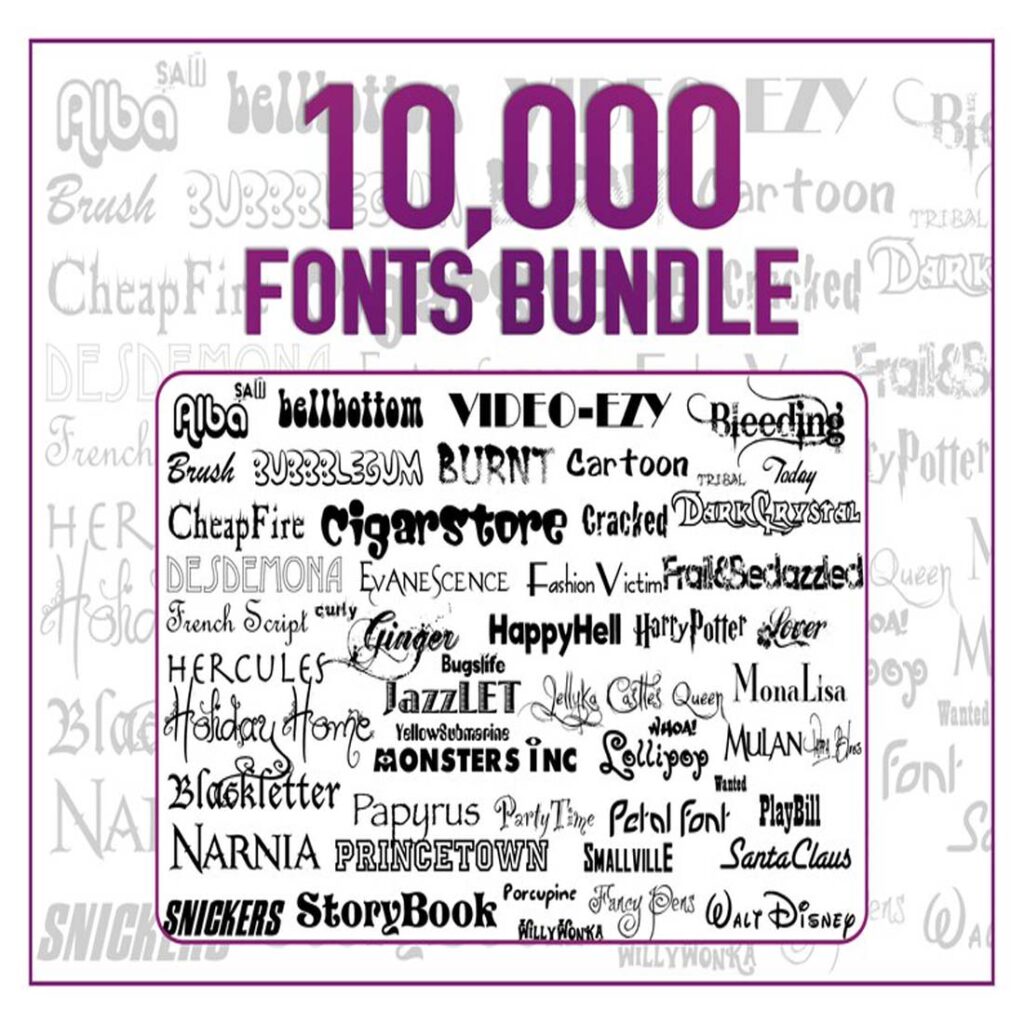 10,000 Biggest Font Collection Bundle | Mixed Premium - MasterBundles
