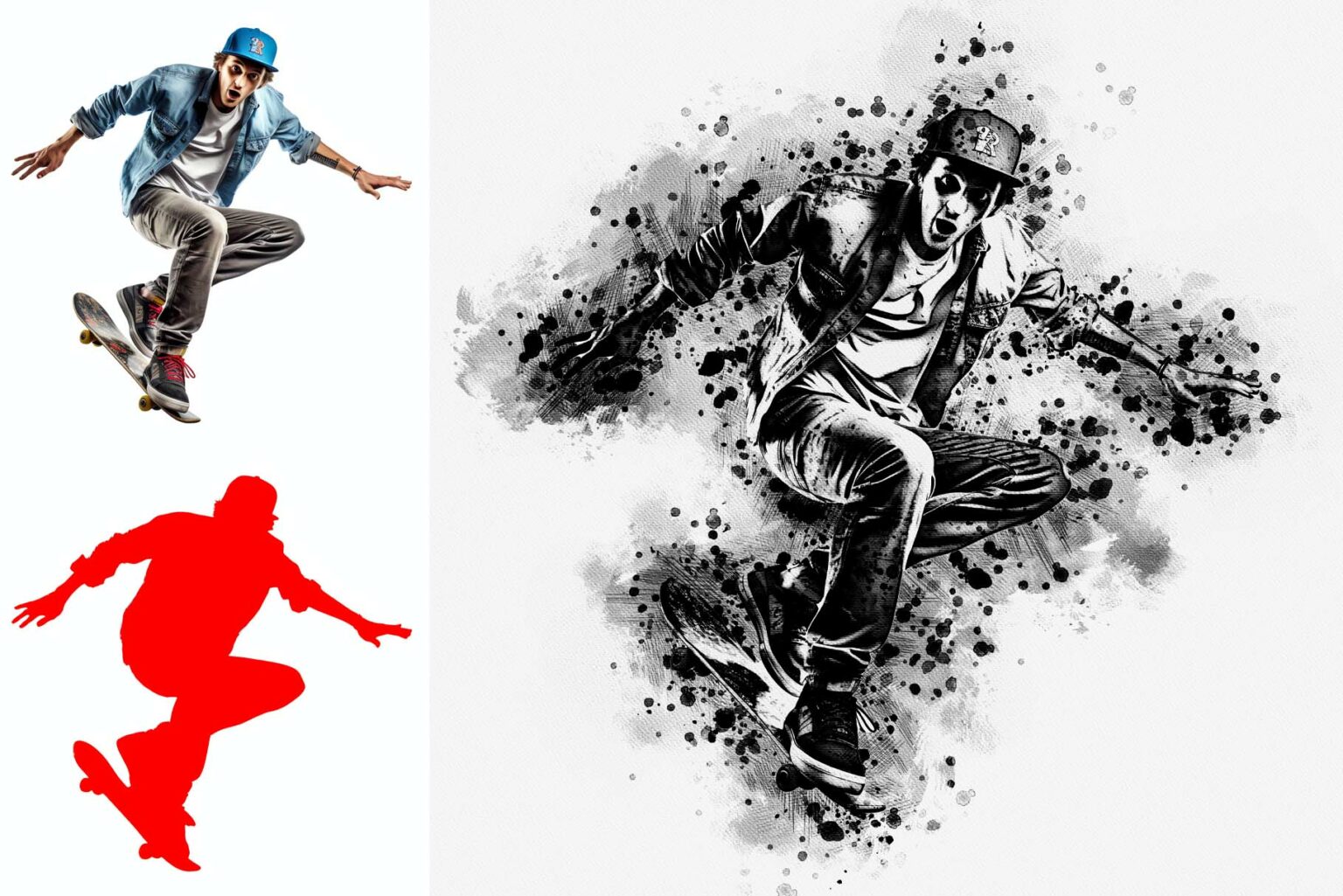 Ink Medium Art Photoshop Action - MasterBundles