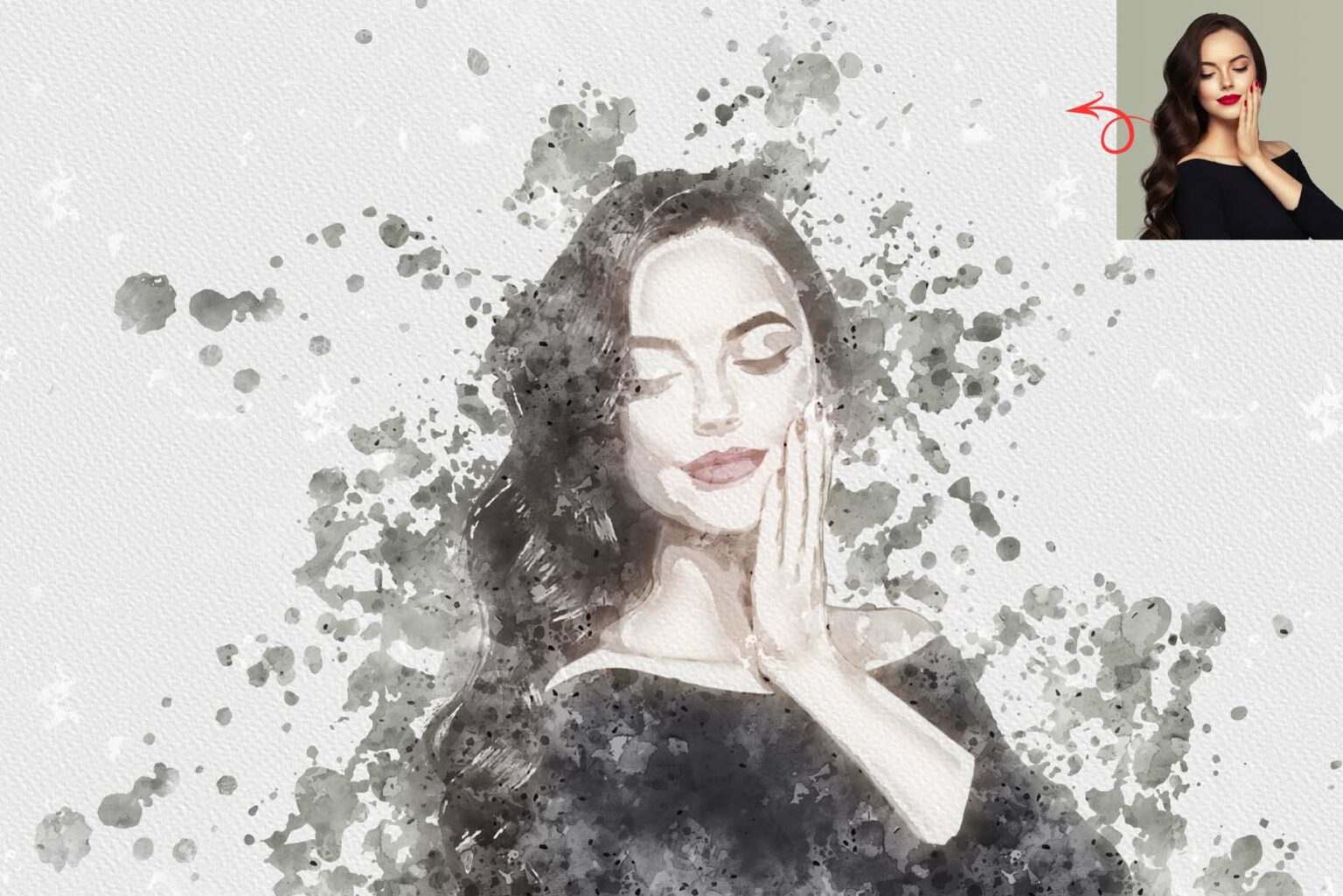 Ink Splash Art Photoshop Action - MasterBundles