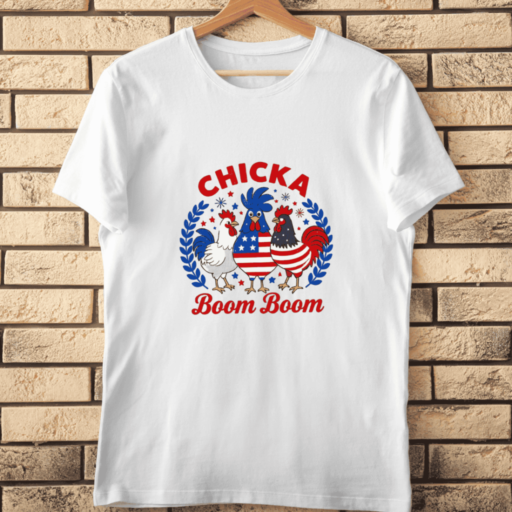 American Flag Chicka Boom Boom T-Shirt Design - MasterBundles