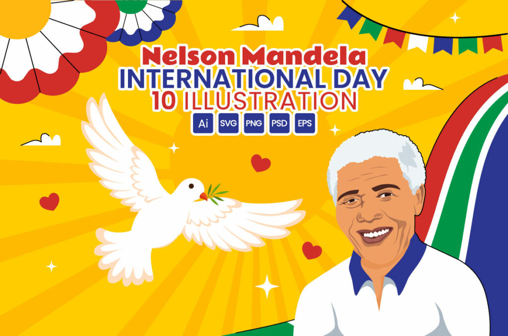 10 Nelson Mandela International Day Illustration - MasterBundles