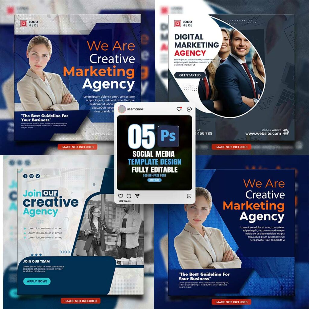 social media banner or post template bundles fully editable - MasterBundles