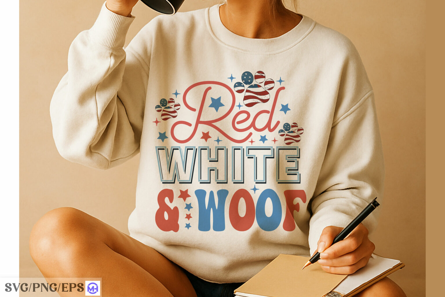 Red White and Woof 4th of July SVG PNG - MasterBundles