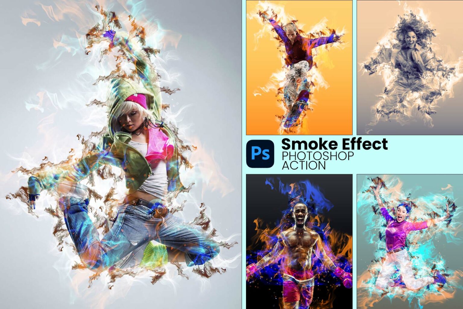 Smoke Effect Photoshop Action - MasterBundles