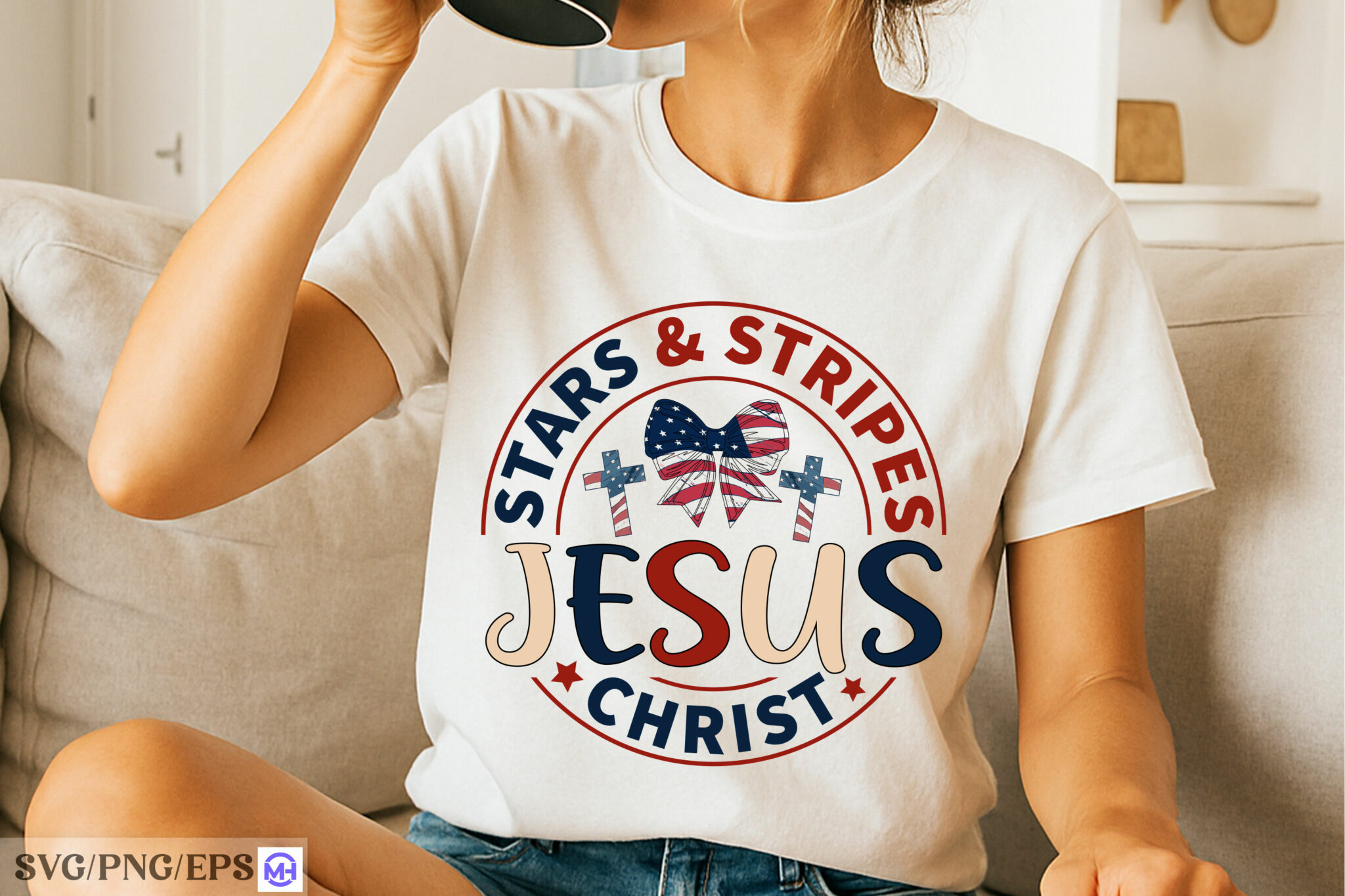 Stars & Stripes and Jesus Christ SVG PNG - MasterBundles