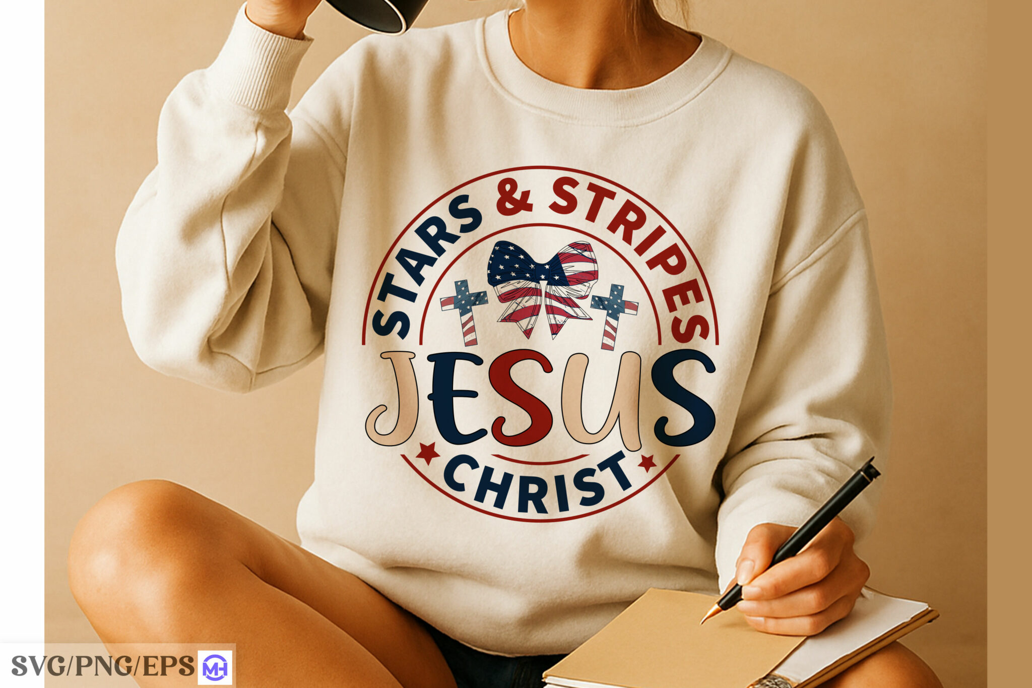 Stars & Stripes and Jesus Christ SVG PNG - MasterBundles