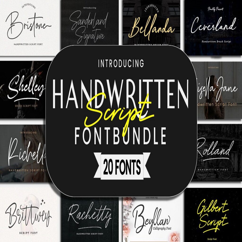 Font Bundle - Handwritten Script Font - MasterBundles