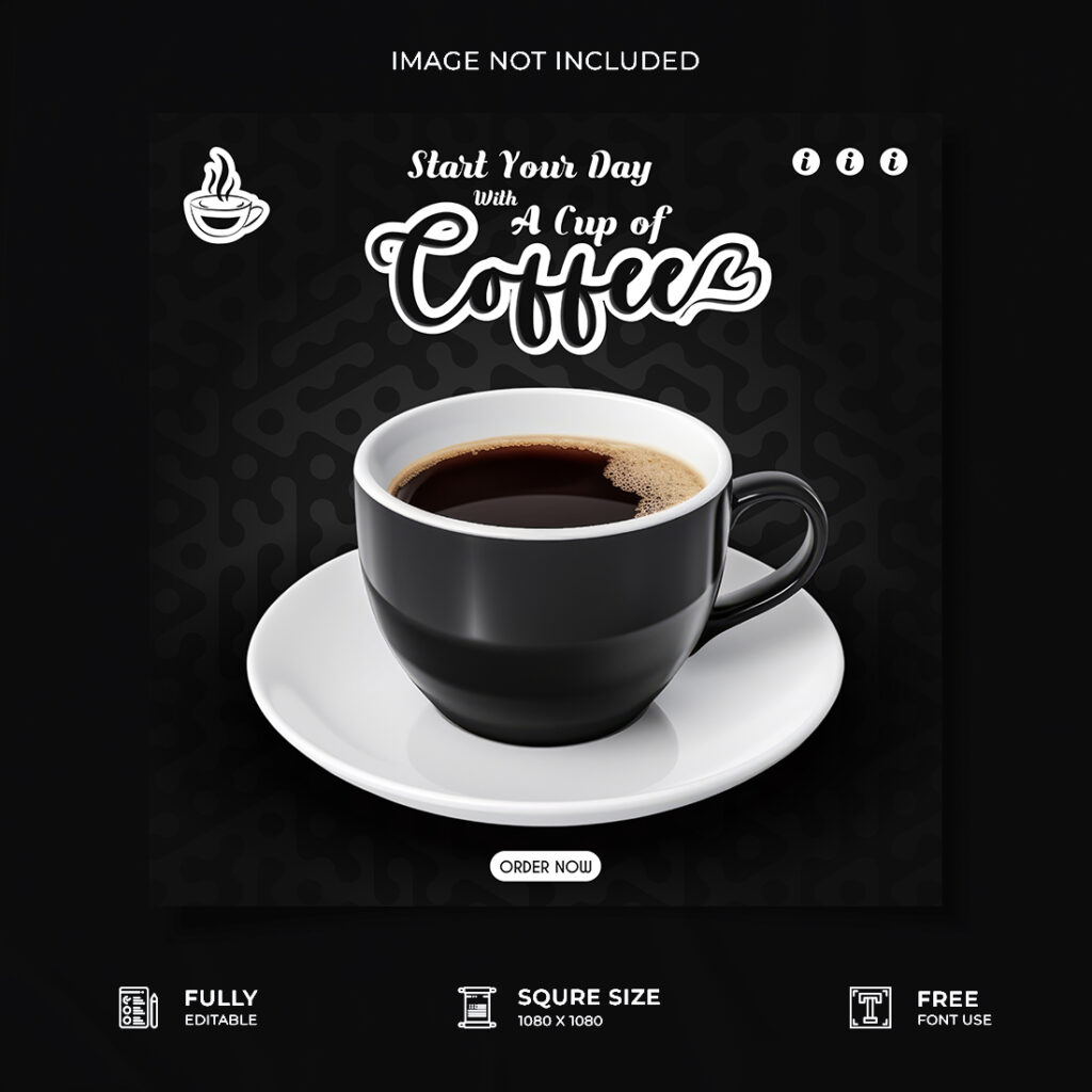 Coffee shop advertisement social media post design - MasterBundles
