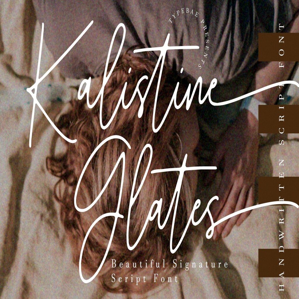Kalistine Glates - Handwritten Script Font with Tails - MasterBundles