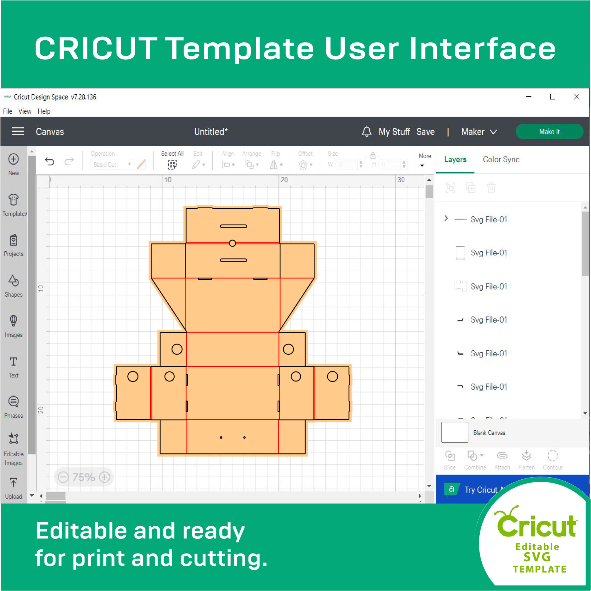Bundle of 5 Rope Handle Shoe Boxes Dieline Templates - MasterBundles