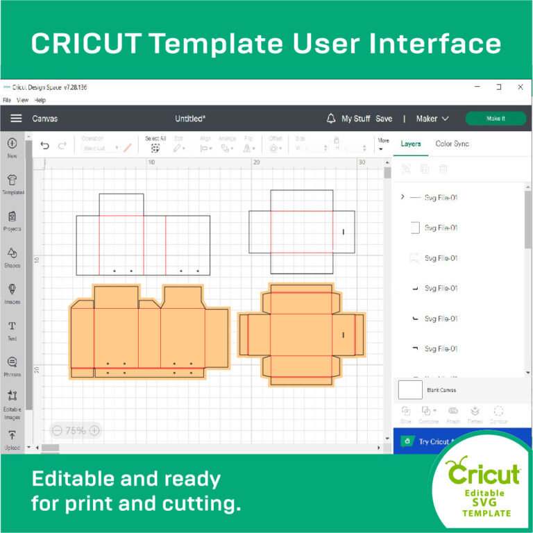 Bundle of 5 Sliding Boxes Dieline Templates - MasterBundles