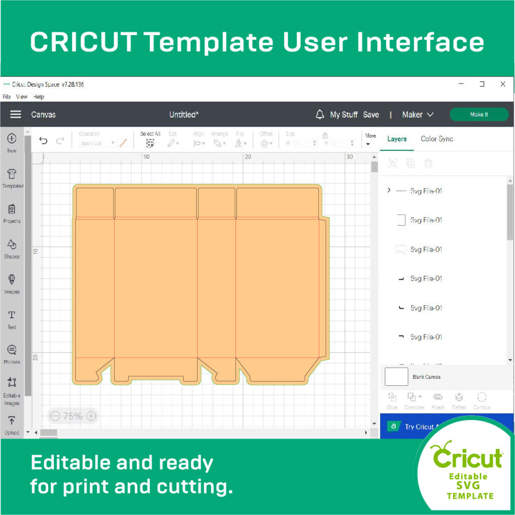 Bundle of 5 Sliding of Pull Out Drawer Boxes Dieline Templates ...