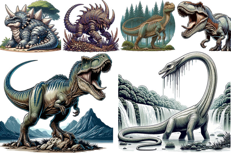 Dinosaures vector collections sets - MasterBundles