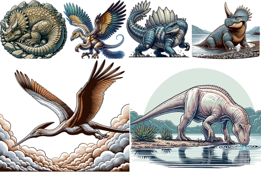 Dinosaures vector collections sets - MasterBundles