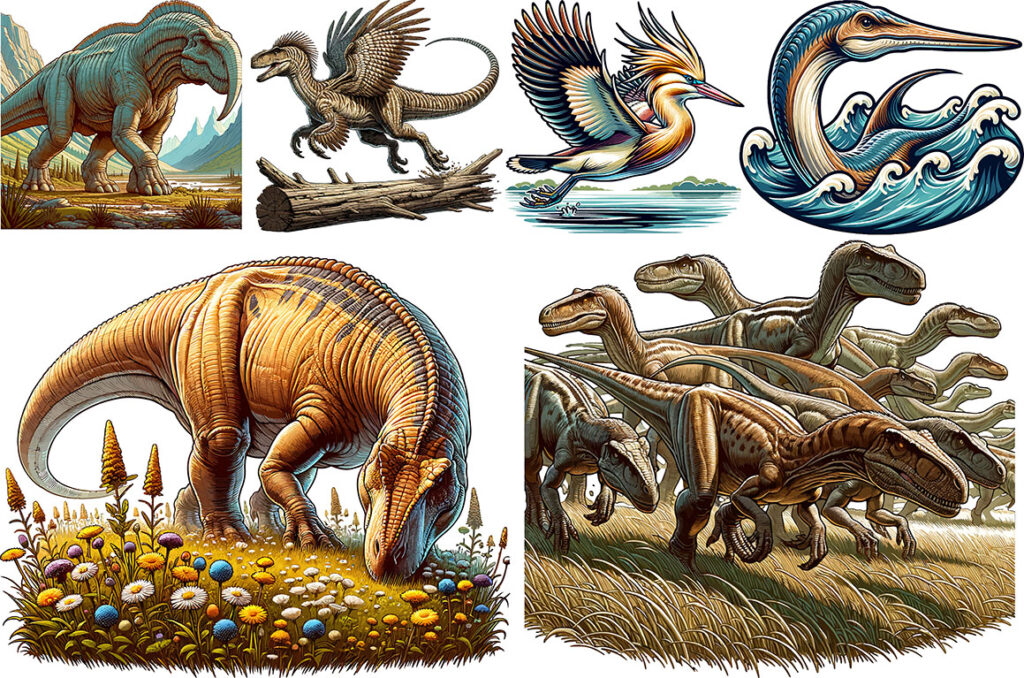 Dinosaures vector collections sets - MasterBundles