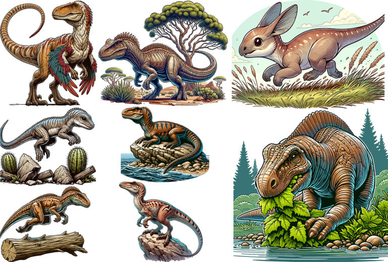 Dinosaures vector collections sets - MasterBundles