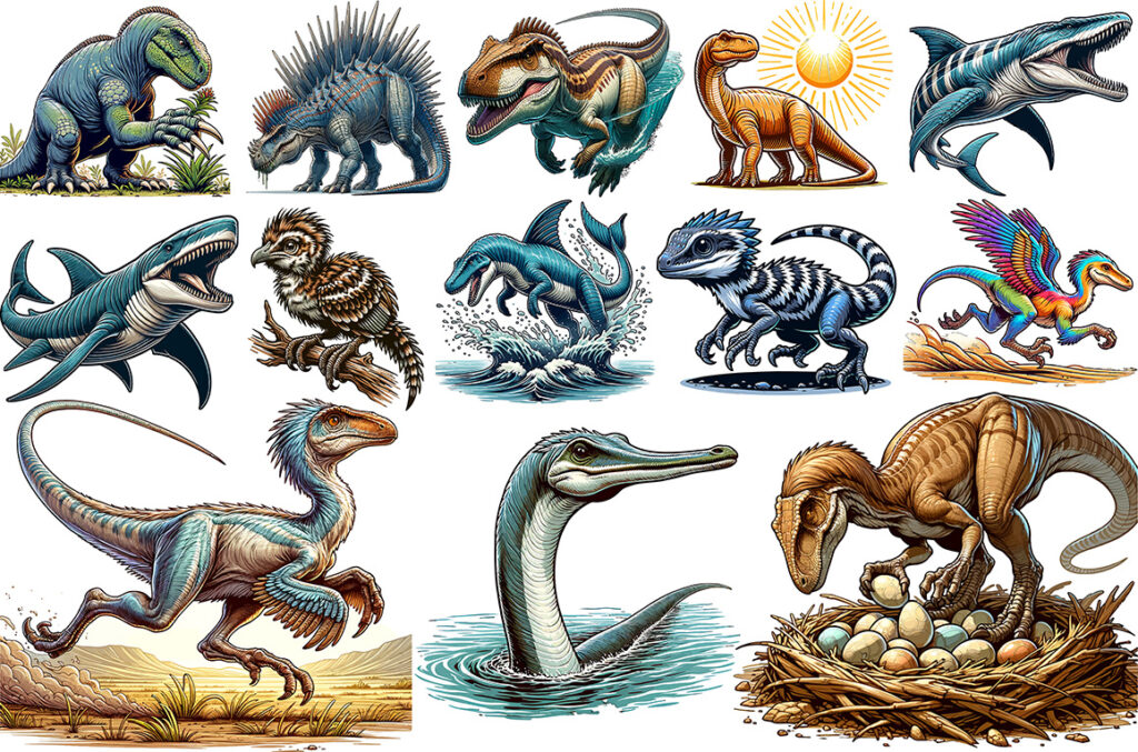Dinosaures vector collections sets - MasterBundles