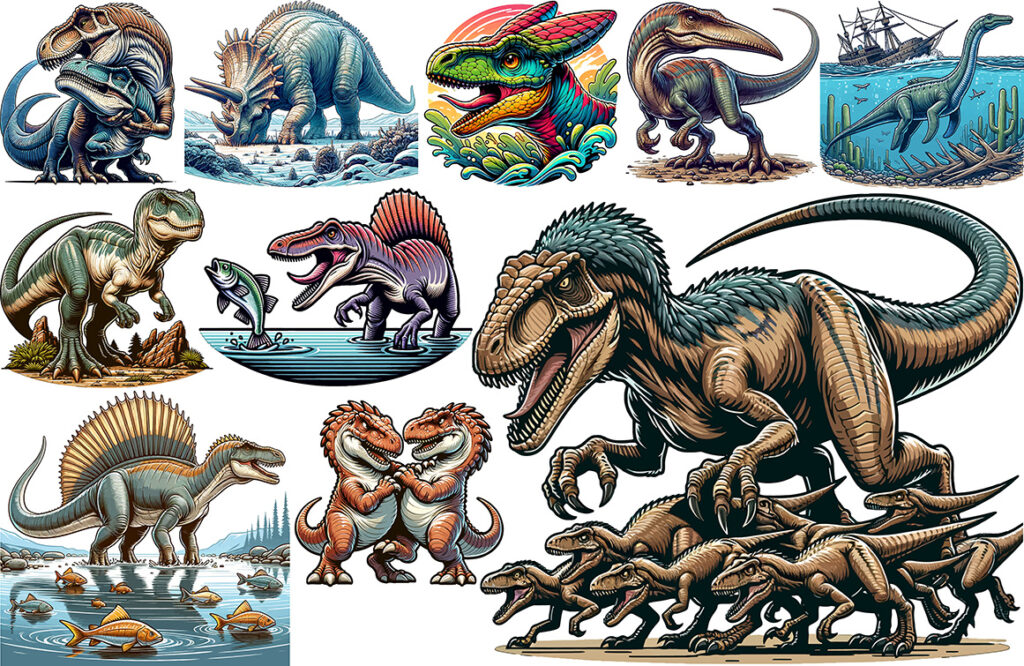 Dinosaures vector collections sets - MasterBundles