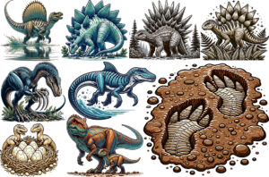 Dinosaures vector collections sets - MasterBundles