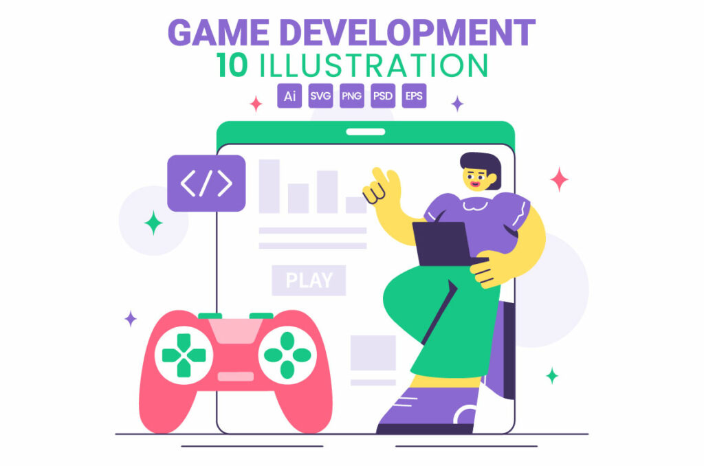 10 Game Development Process Illustration - MasterBundles