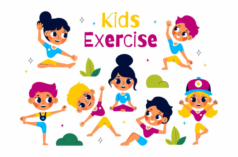 10 Happy Kids Exercise Illustration - MasterBundles