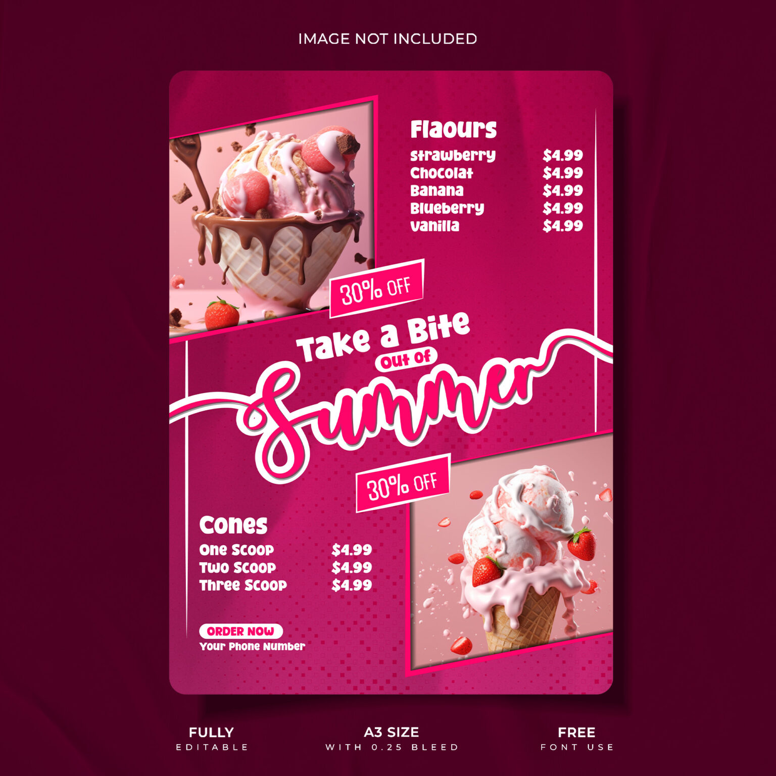 Creative ice cream poster design template. - MasterBundles