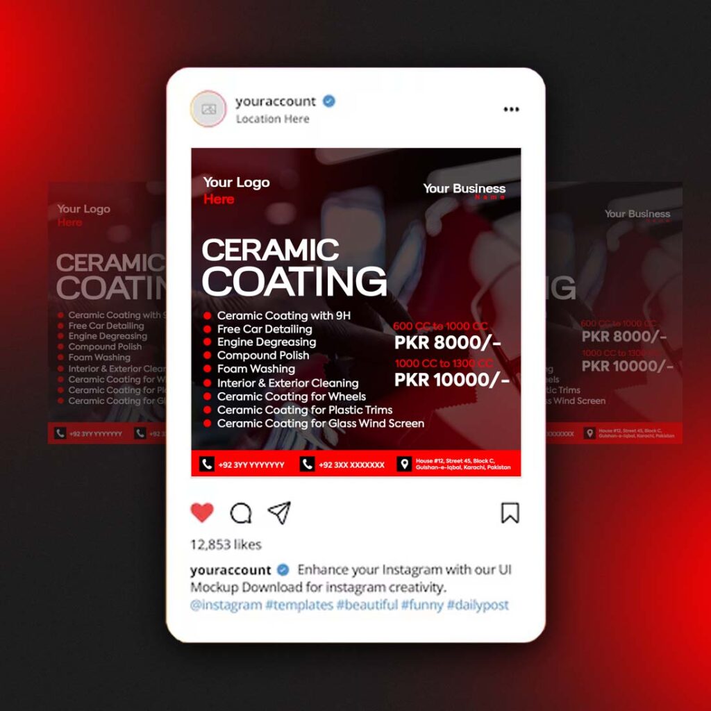 Ceramic Coating Service Poster Template – PSD Editable Design ...