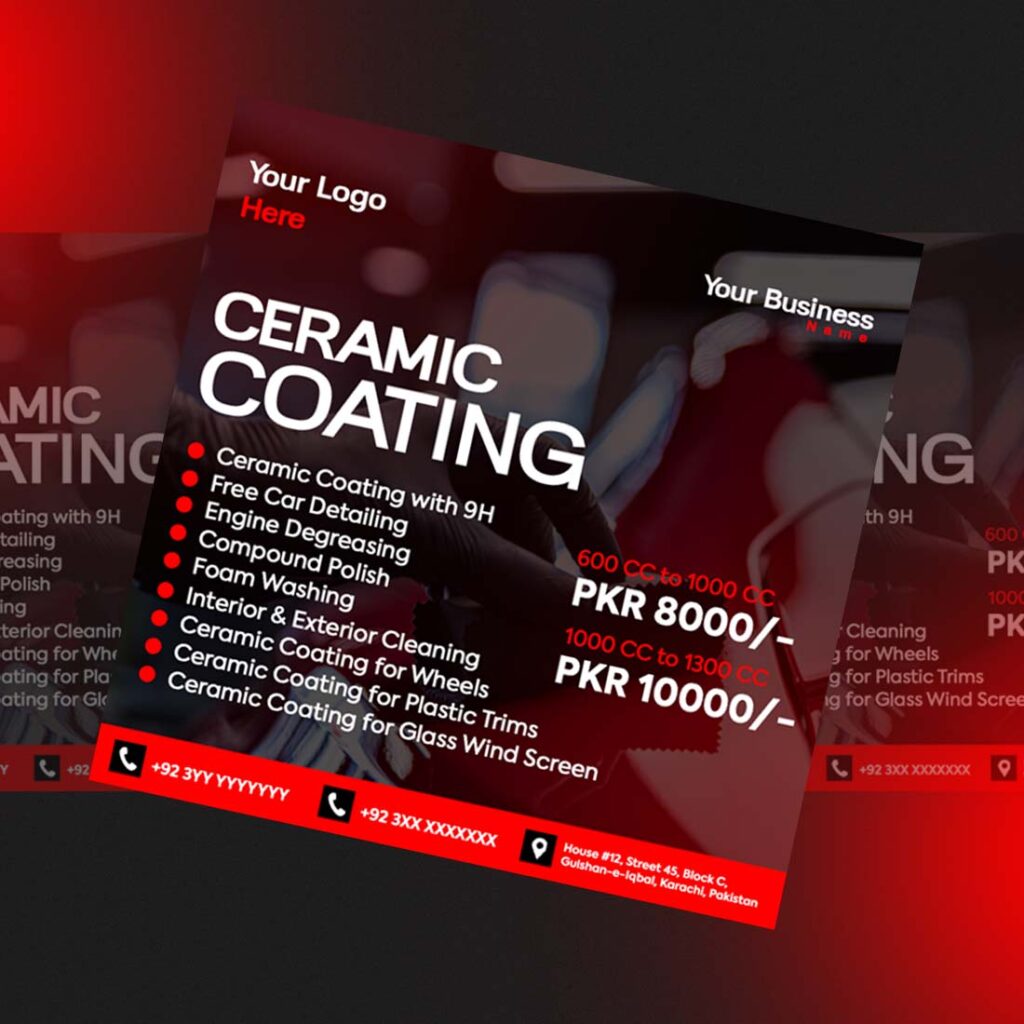 Ceramic Coating Service Poster Template – PSD Editable Design ...