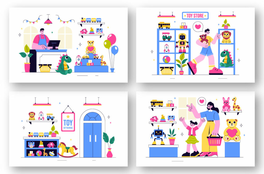 10 Toy Store Vector Illustration - MasterBundles
