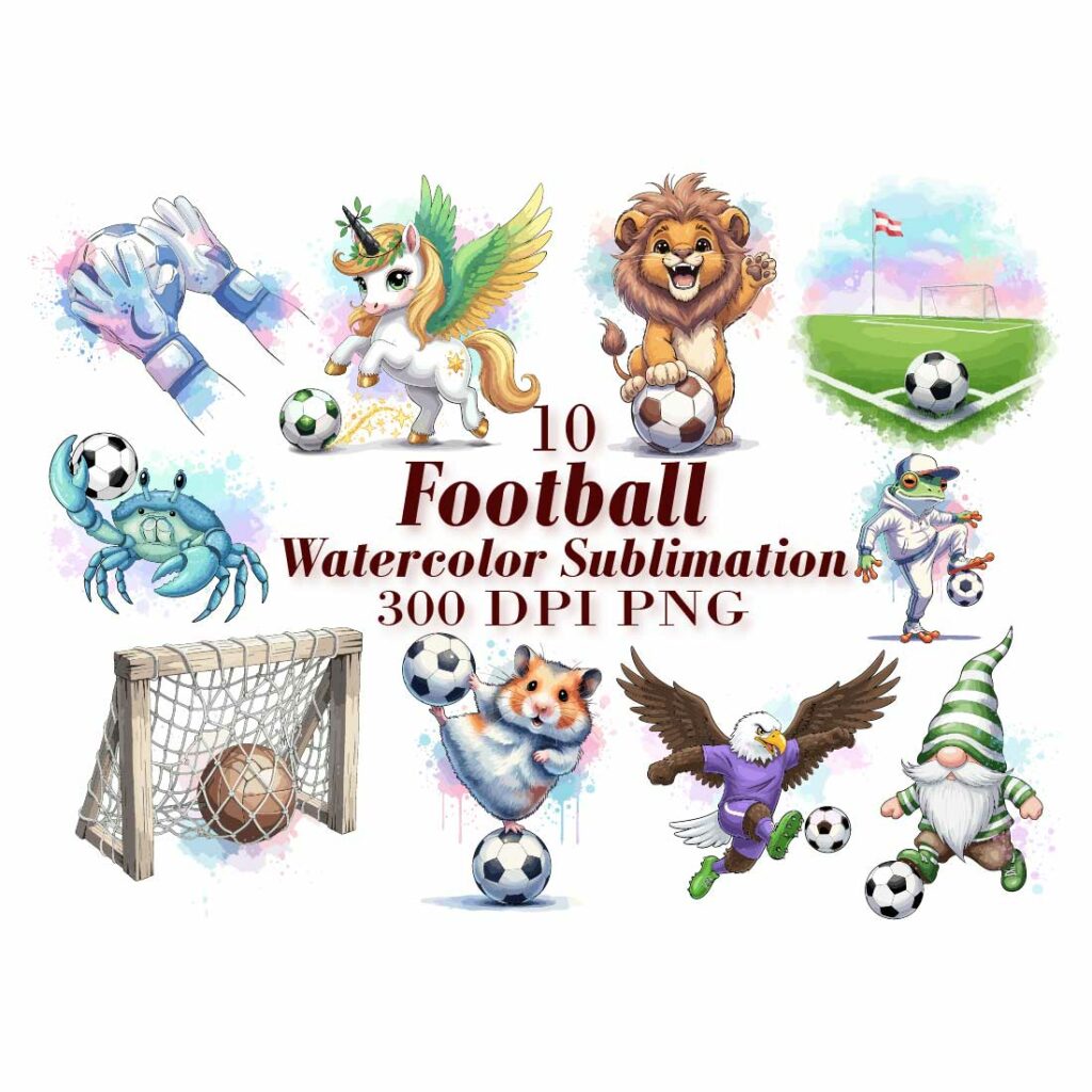Whimsical Football Sublimation - MasterBundles