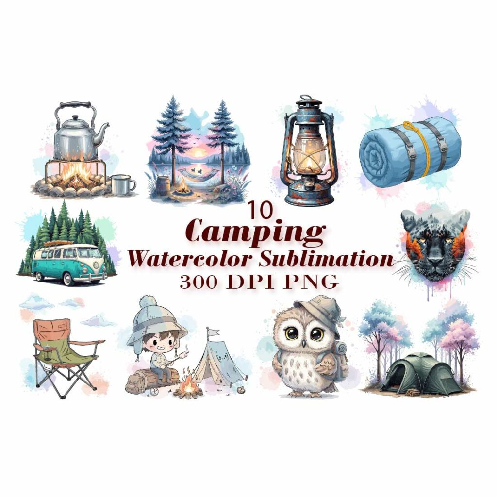 Watercolor Sublimation Camp Vibes - MasterBundles