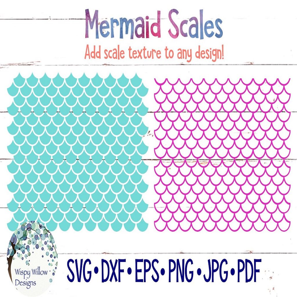 Mermaid Scales SVG Bundle Two Scale Print Files - MasterBundles