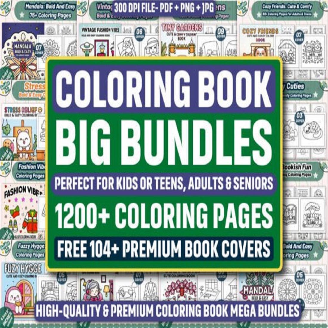 1200 COLORING BOOK PAGES MEGA BUNDLE - MasterBundles