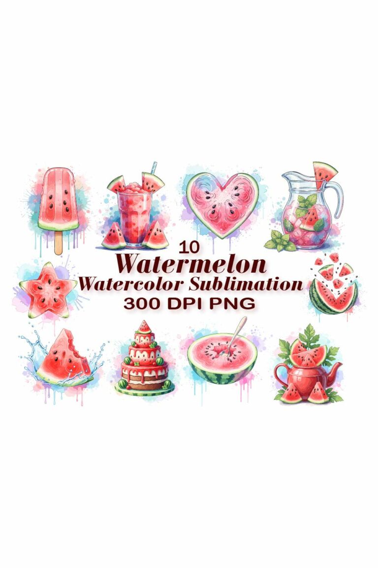 Watermelon Watercolor Sublimation - MasterBundles