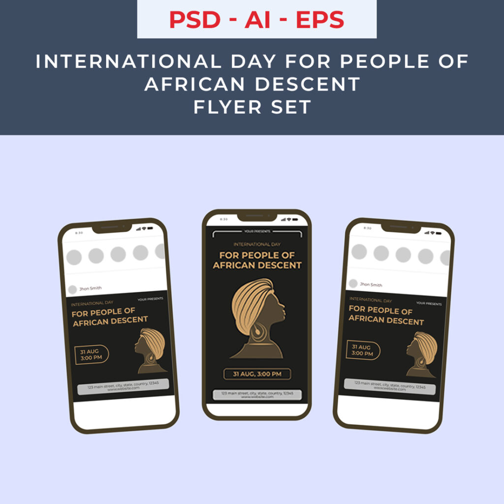 International Day for People of African Descent Flyer Set - MasterBundles