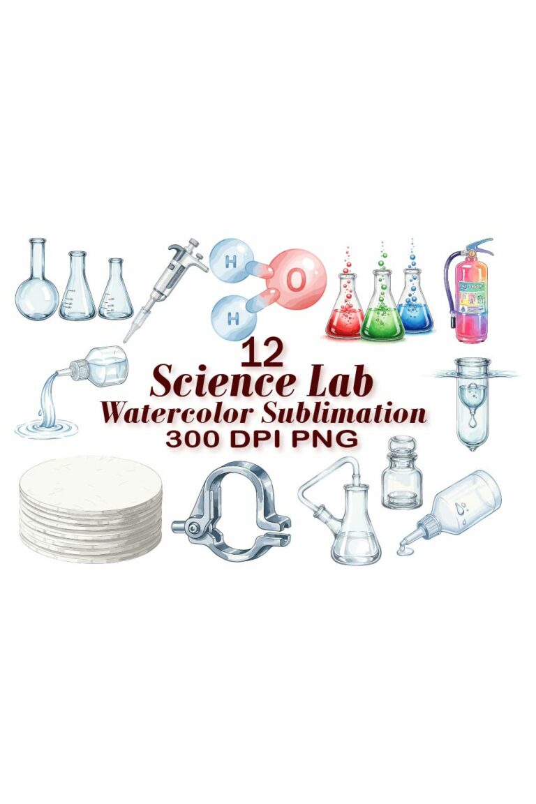 Science Lab Watercolor Sublimation - MasterBundles