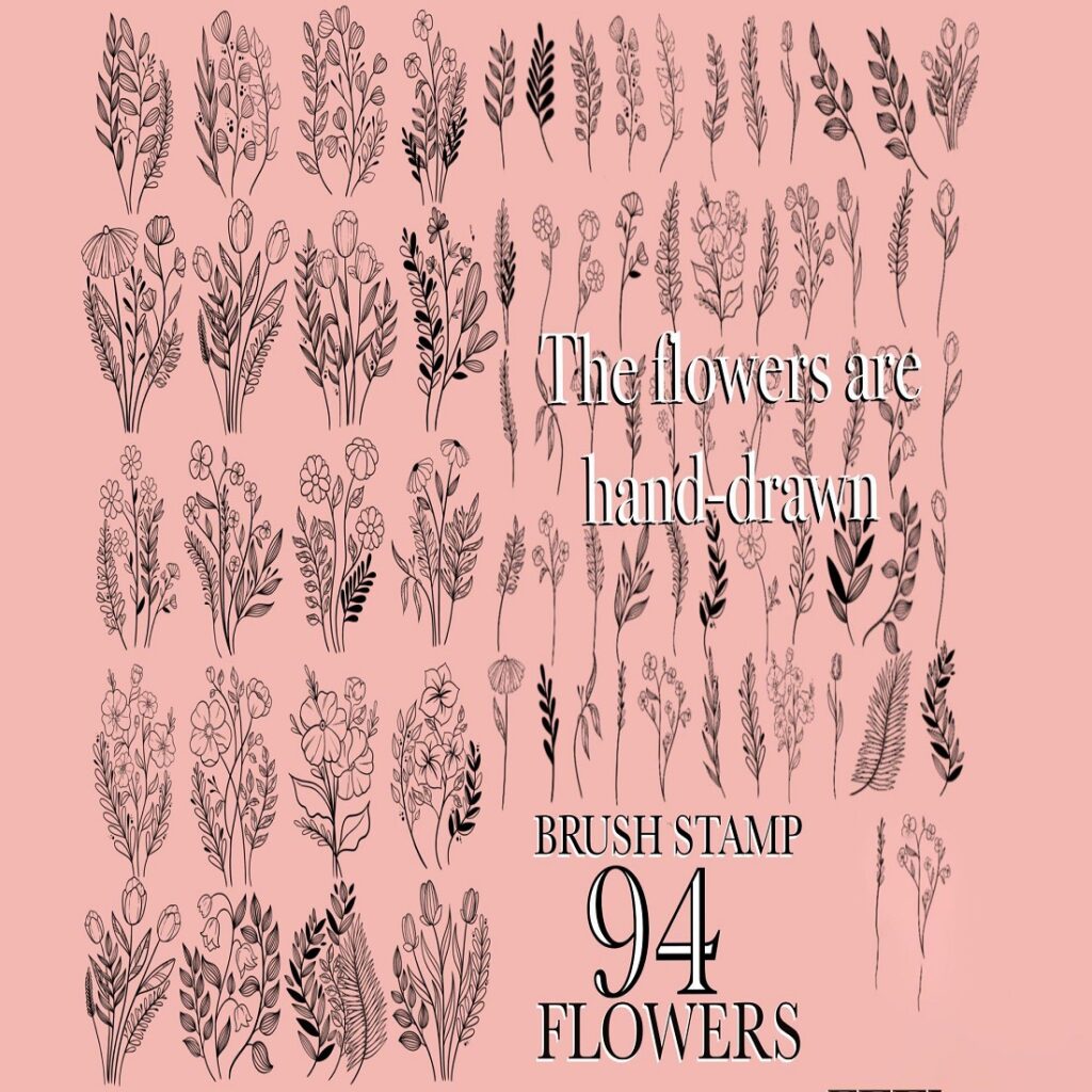 Flower Stamp Brushes for Procreate - MasterBundles