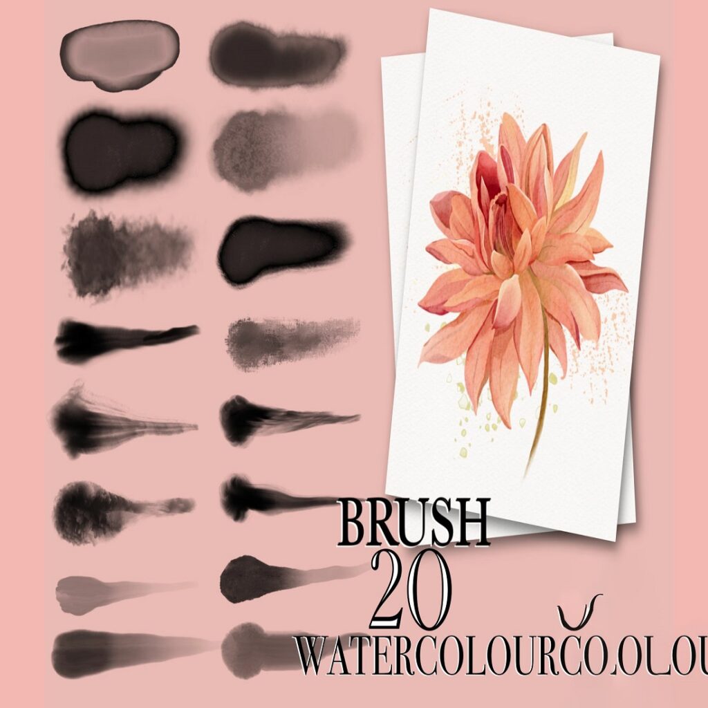 Watercolor Digital Brushes for Procreate - MasterBundles