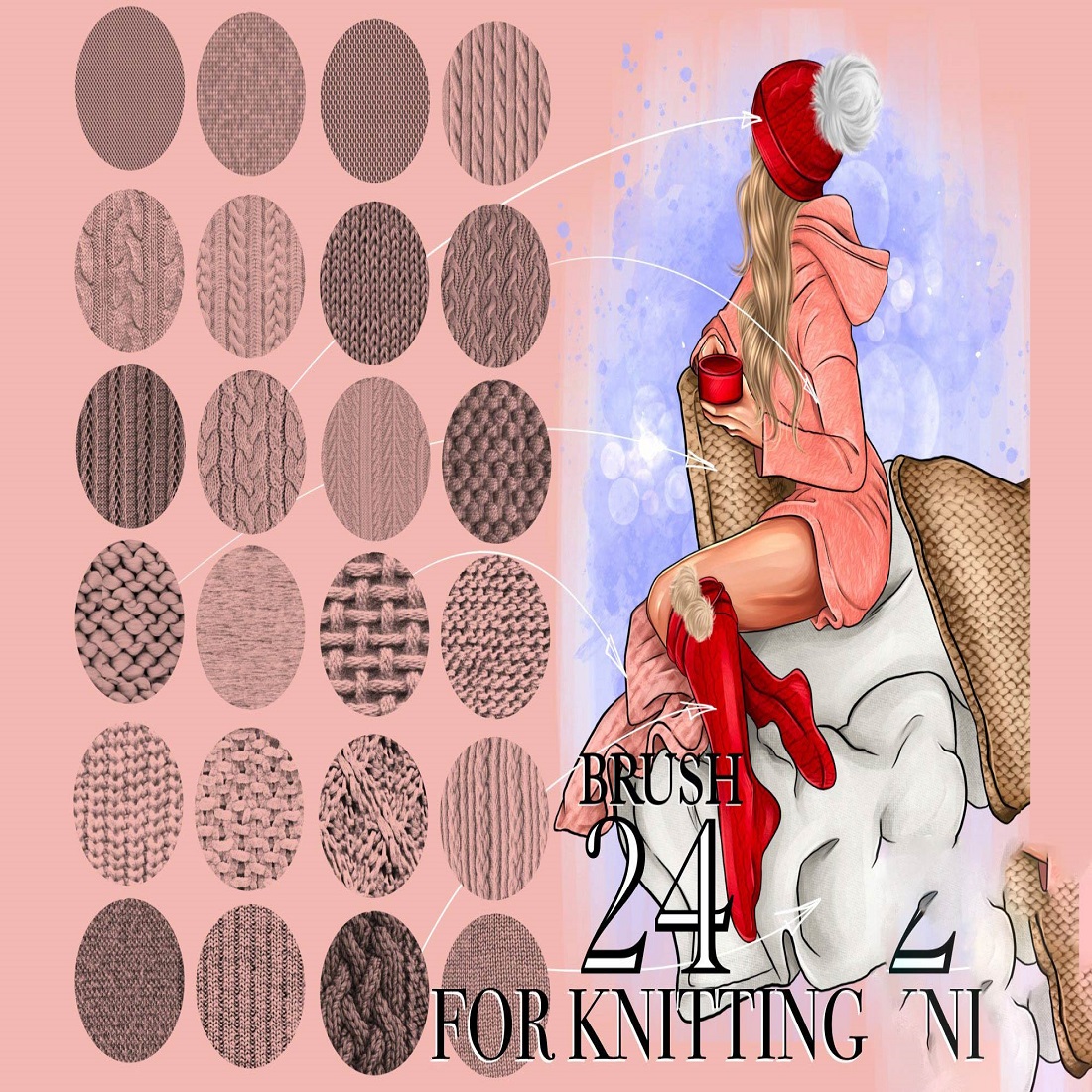 Procreate Knitted Texture Brushes - MasterBundles