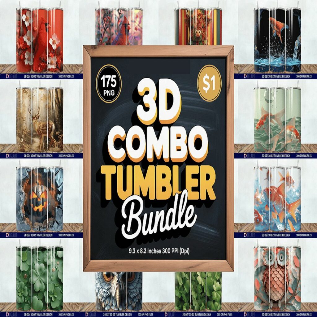 3D Sublimation Tumbler Wrap Huge Bundle - MasterBundles