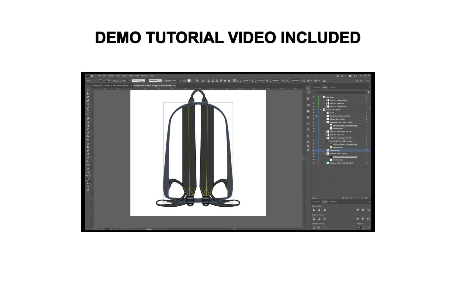 Backpack Vector Template Mockup - MasterBundles