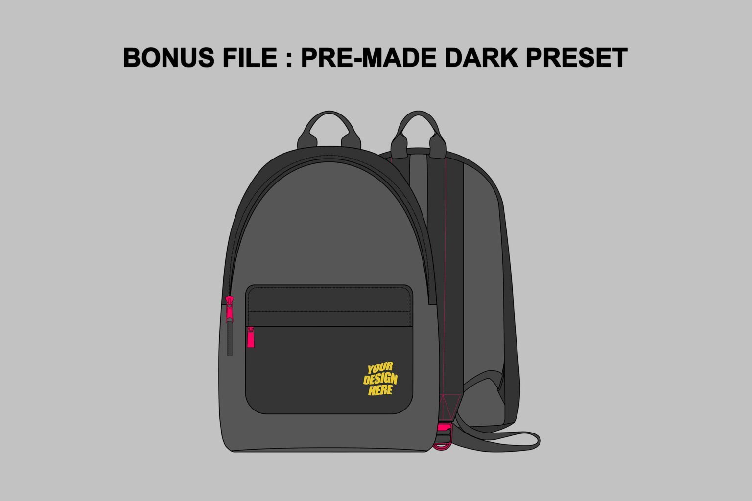 Backpack Vector Template Mockup - MasterBundles