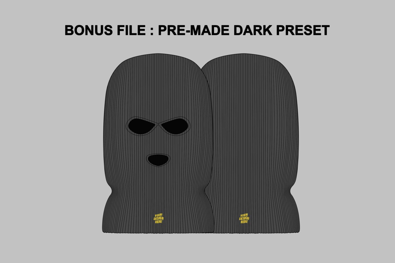 Balaclava Mask Vector Flat Mockup - MasterBundles