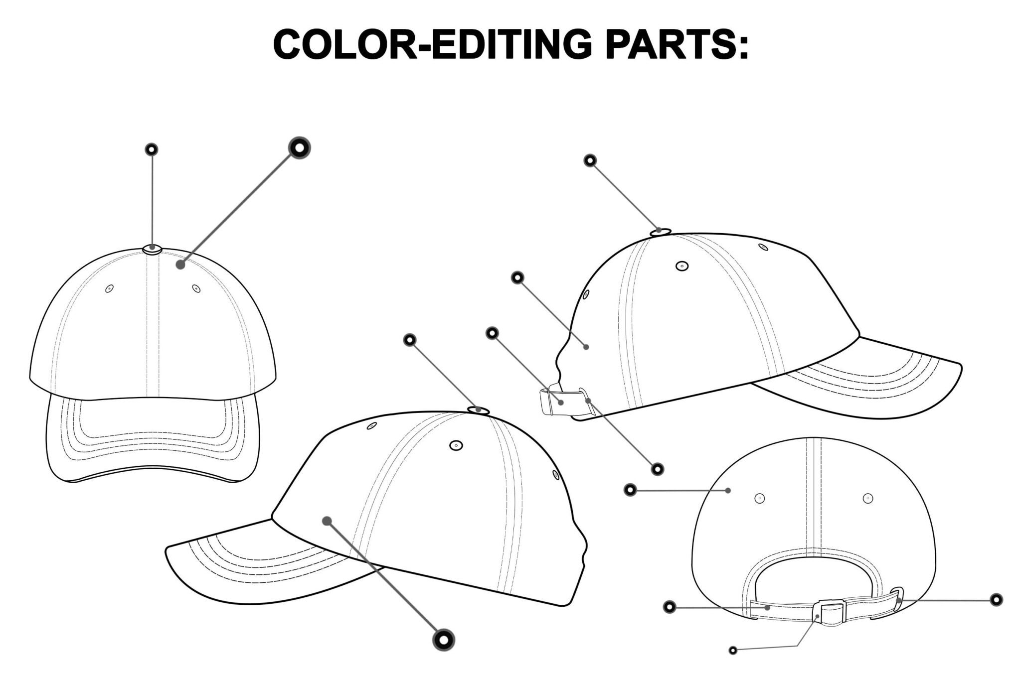 Dad Cap Tech Pack Flat Mockup - MasterBundles