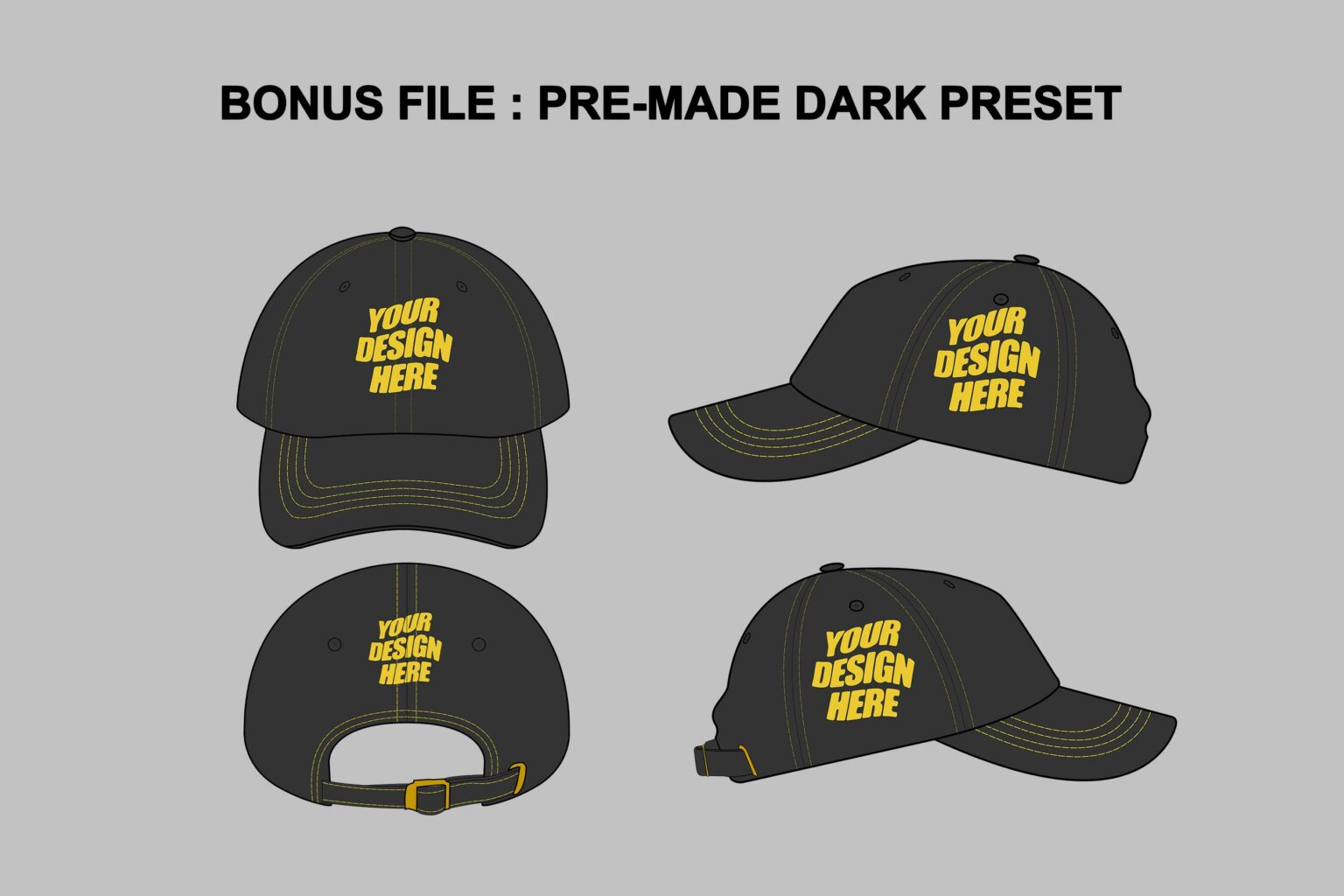 Dad Cap Tech Pack Flat Mockup - MasterBundles