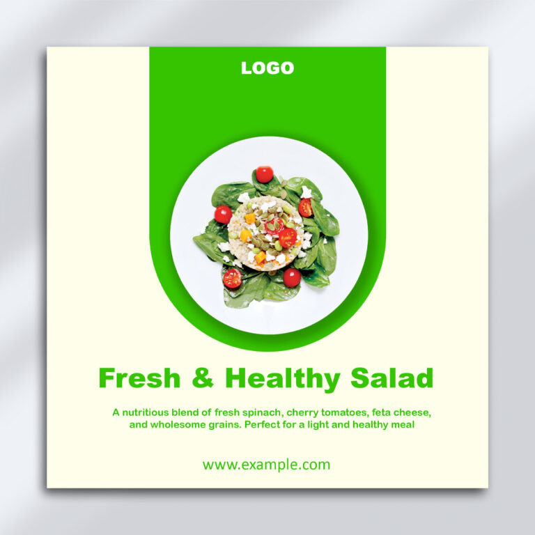Fresh & Healthy Salad – Clean Food Flyer PSD Template (2000×2000 px ...
