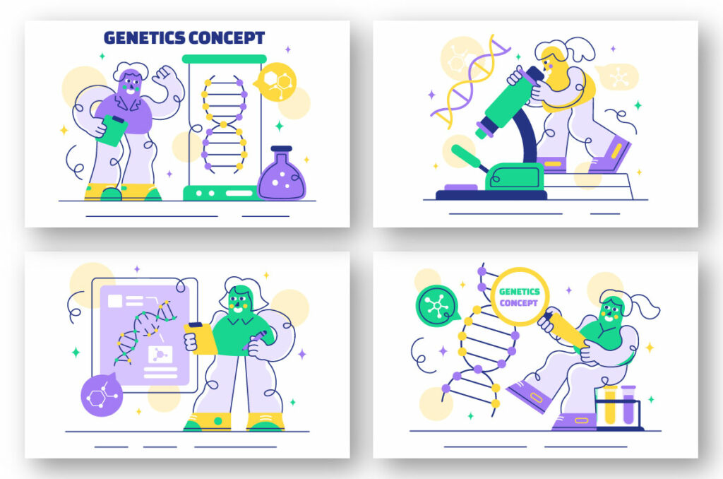 10 Genetics Research Illustration - MasterBundles