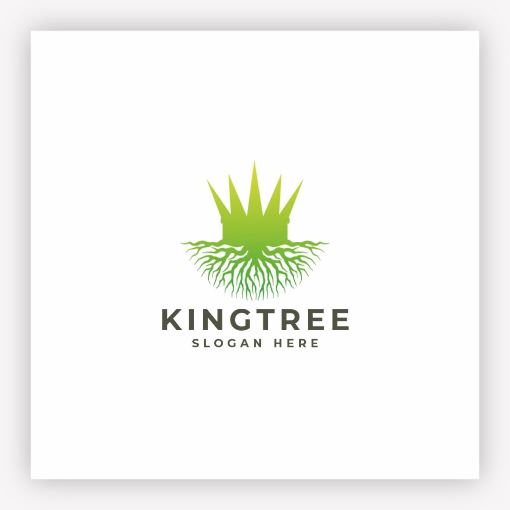 King Tree Crown Roots Logo - MasterBundles