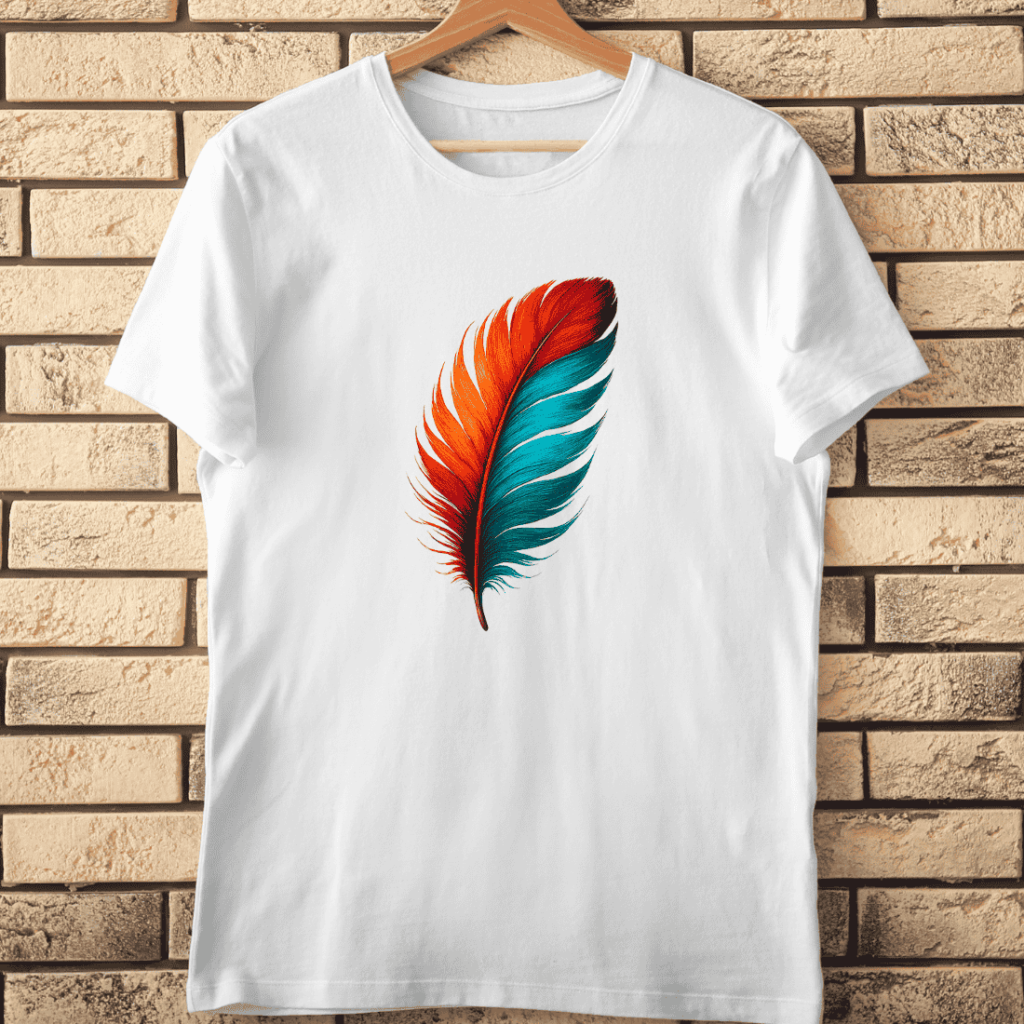 Artistic Natural Feather T-Shirt Design - MasterBundles